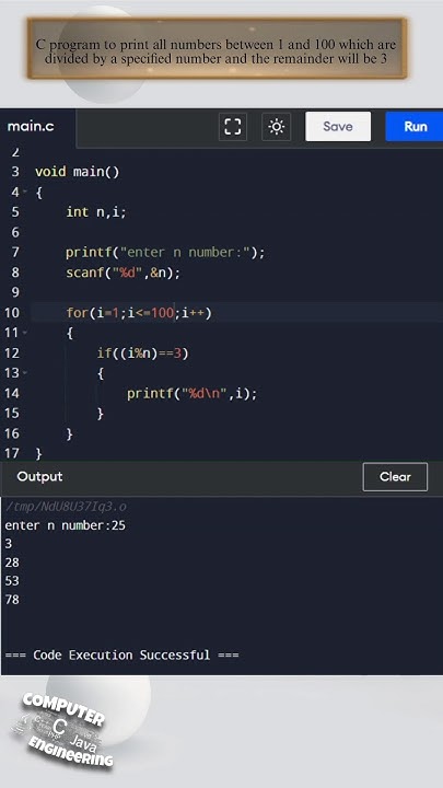 Print all numbers from 1 to 100 which are divided by specified number the remainder be 3 ...