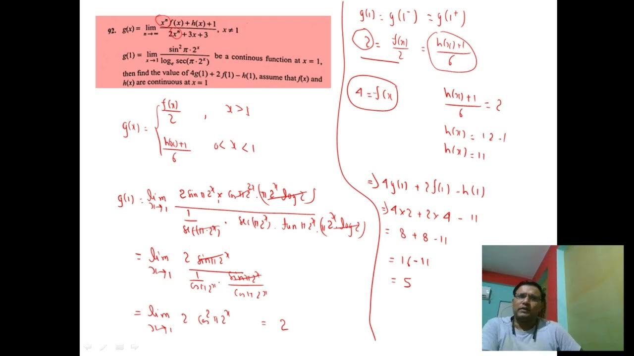Continuity and differentiability practice exercise lecture 5(JEE MAINS) - YouTube