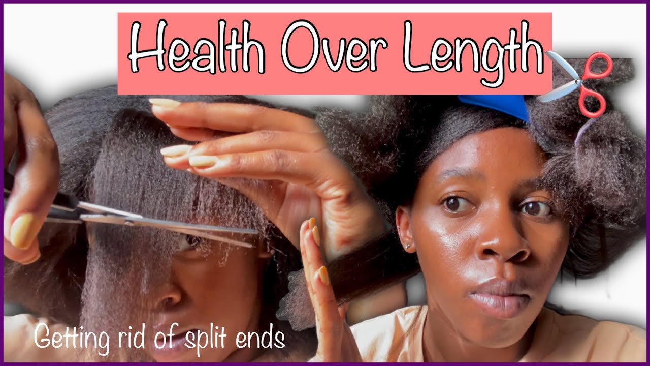 Getting Rid Of Dead Ends ️|| Trim my relaxed hair with me! - YouTube