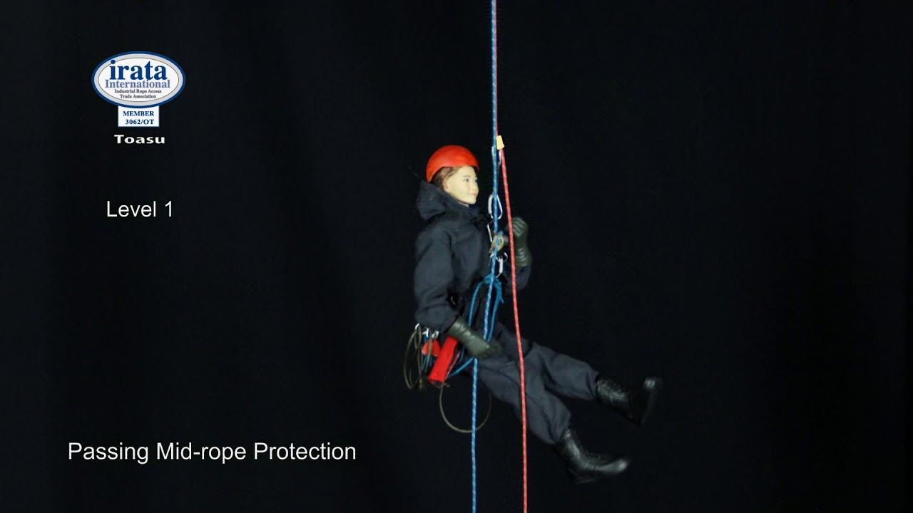 IRATA Level1 Passing Mid-rope Protection - YouTube