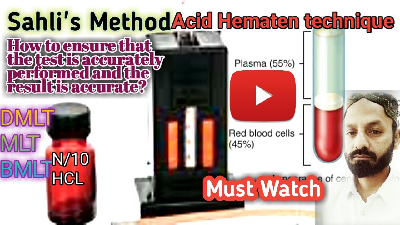 Sahl's method by acid and result confimation|how to confirm hb% result ...