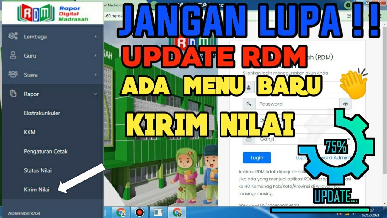Tutorial Update Terbaru RDM ( Raport Digital Madrasah) Tahun 2021 - YouTube