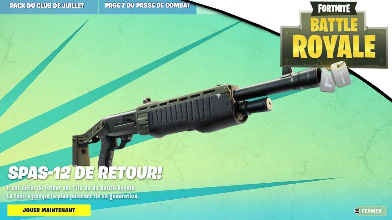 Le SPAS-12 est de RETOUR ! - FORTNITE : BATTLE ROYALE [CH4-S3] - YouTube