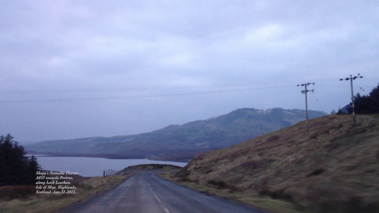 A855, towards Portree along Loch Leathan, Isle of Skye, Scotland - YouTube