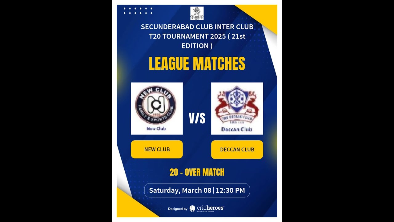 SEC.BAD CLUB INTER CLUB T-20 TOURNANENT-2025 || DECCAN CLUB vs NEW CLUB ...