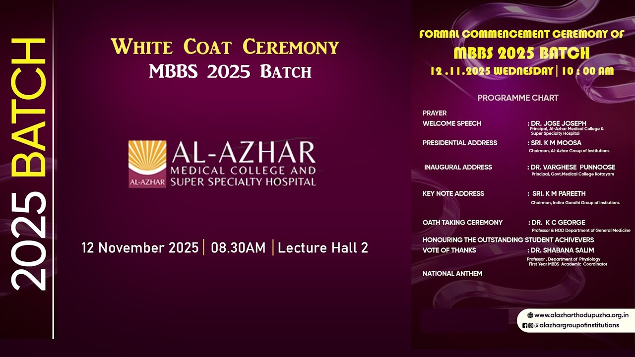 WHITE COAT CEREMONY || FORMAL COMMENCEMENT CEREMONY Of || MBBS 2025 ...