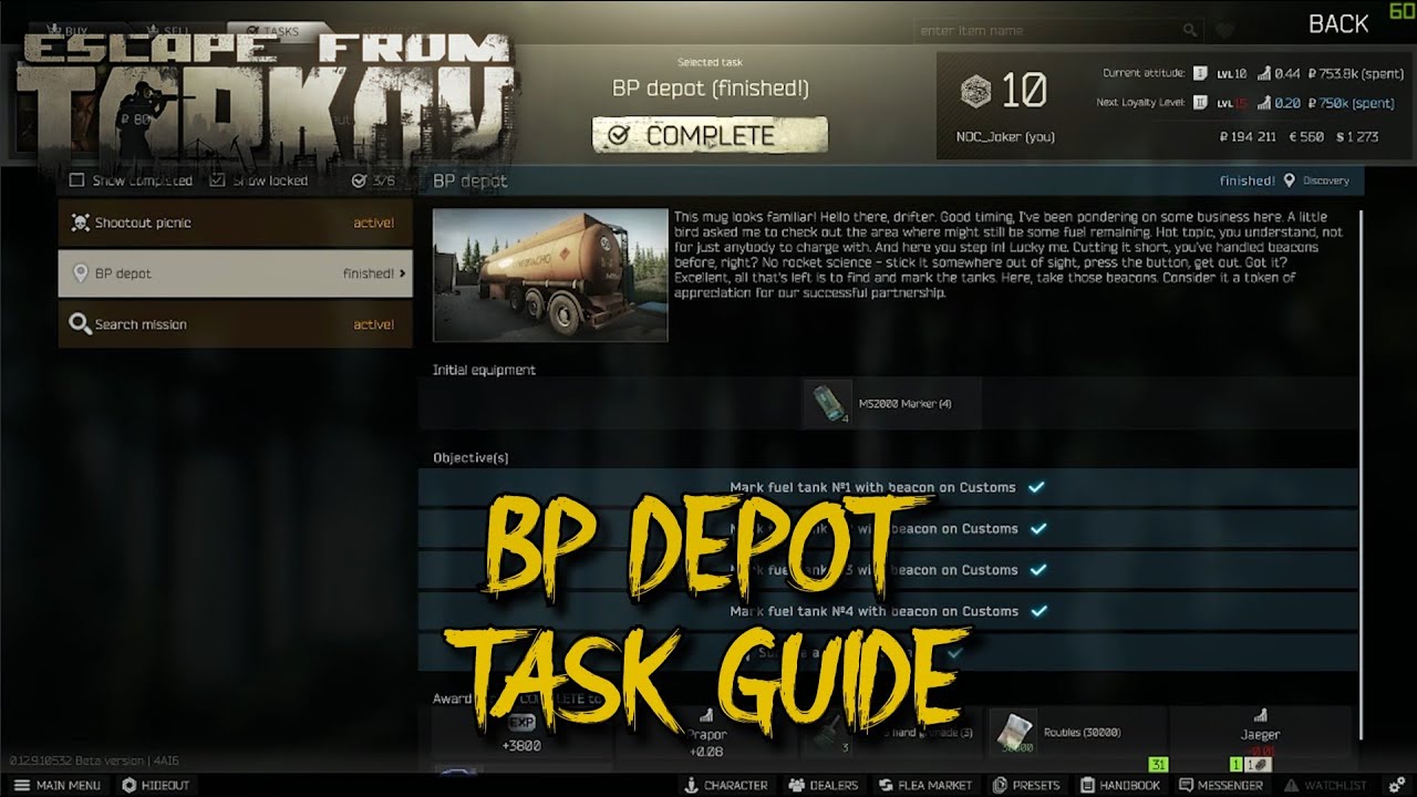 BP DEPOT - TASK GUIDE - Escape From Tarkov - YouTube