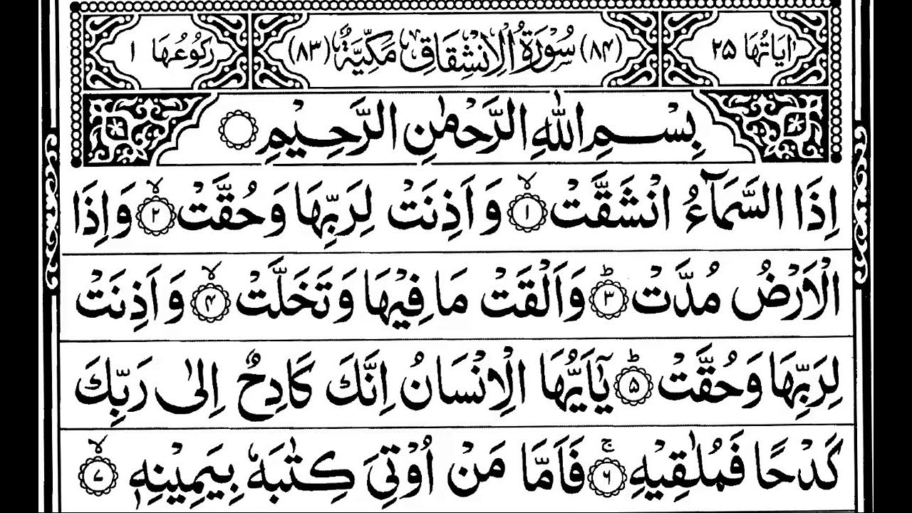 84 Surah Al Inshiqaq The Rending Asunder