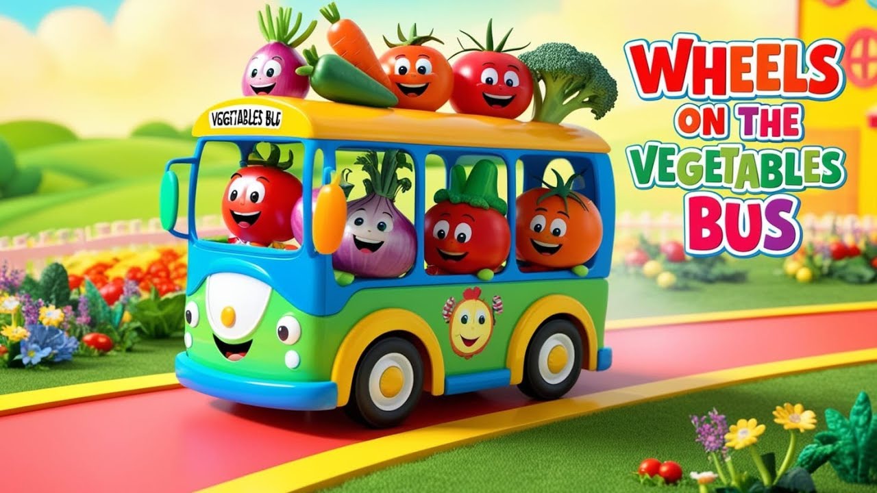 "🤩 Wheels on the Vegetable Bus! 🚍🥦 Catchy Nursery Rhyme for Kids - Sing ...