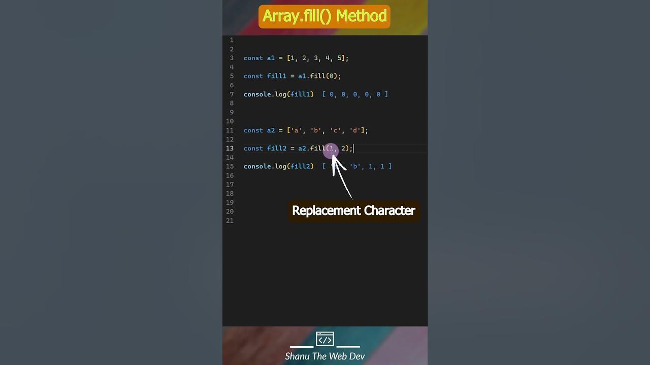 Javascript Arrayfill Method Javascript Js Array Arrayjavascript Youtube