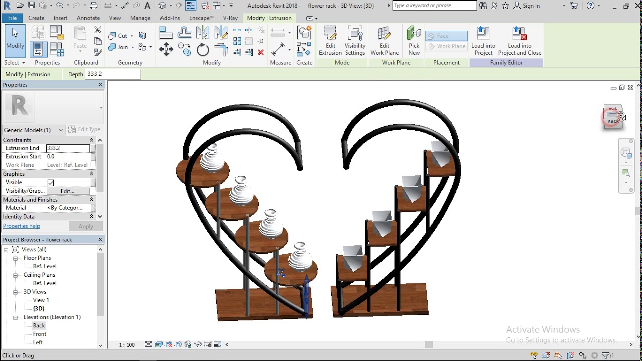 REVIT: How to create a flower rack 3. - YouTube
