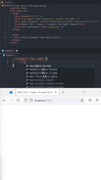 CSS Basic - Create a Triangle Top Right Shape #shorts #html5 #webdesign #css #css3 - YouTube