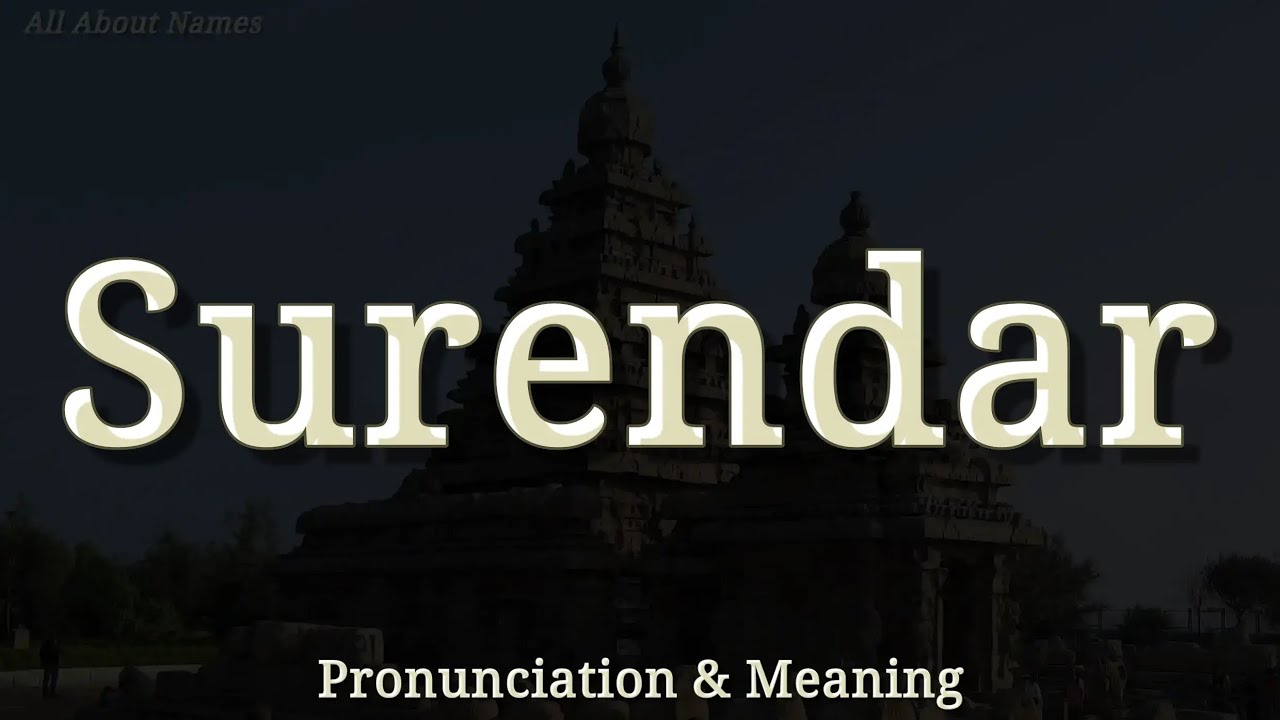 Surendar - Pronunciation and Meaning - YouTube