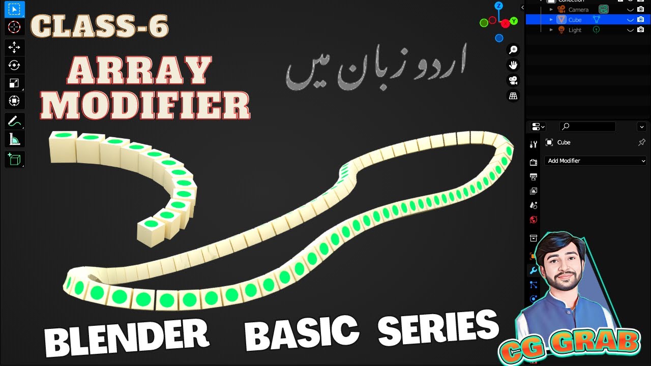 (Class 6)Array Modifiers in Blender | Tutorial in Urdu/Hindi | CG Grab - YouTube
