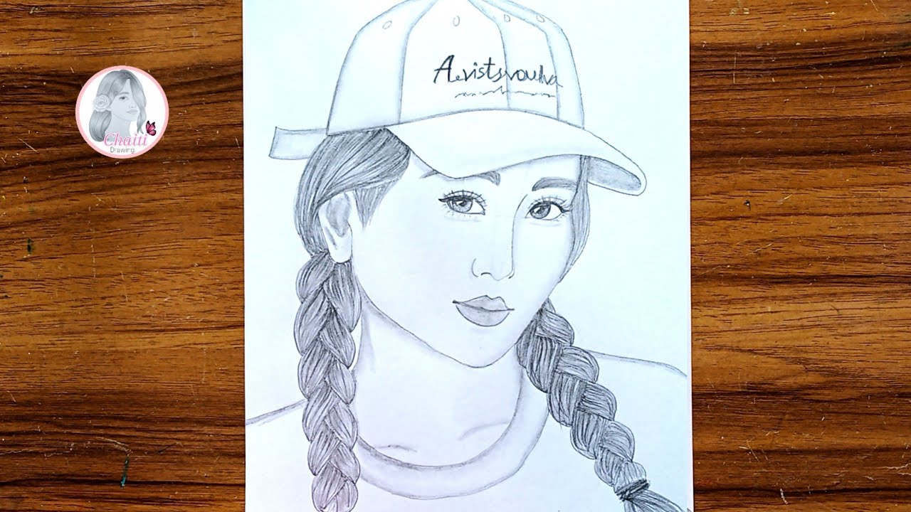 Cap Girl Drawing Easy Step By Step Pencil Sketch Tutorial