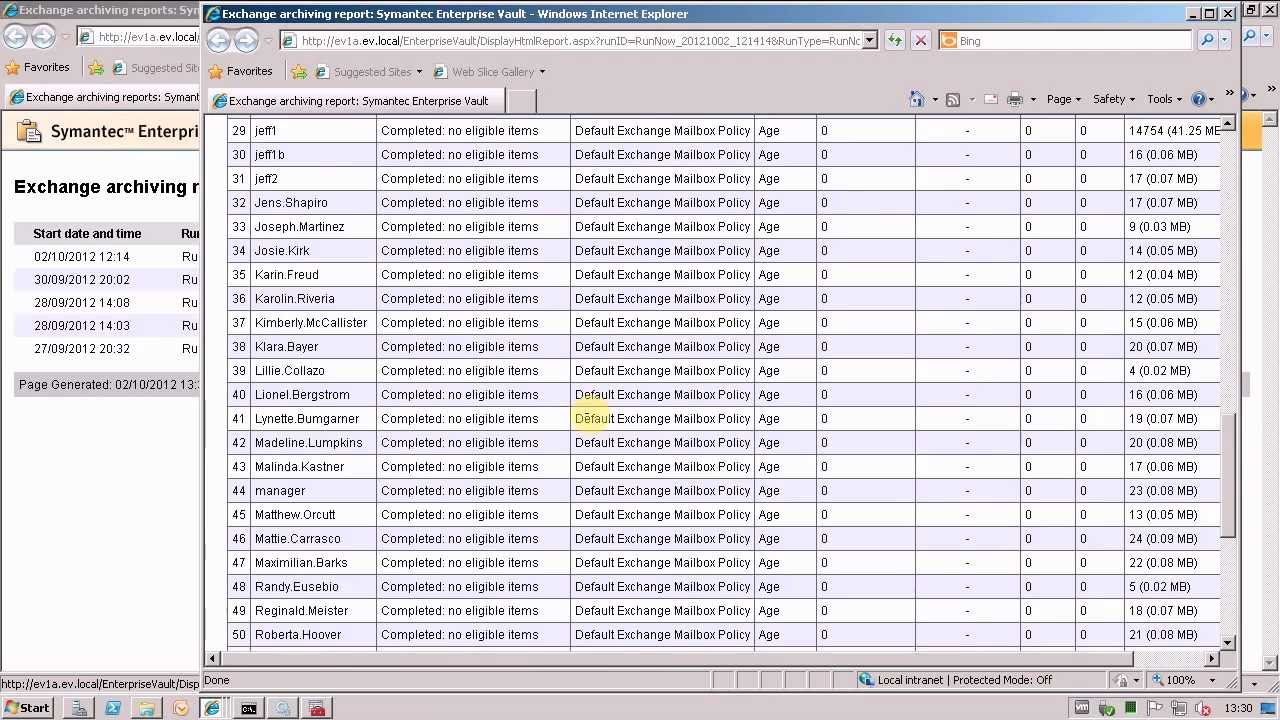 Enterprise Vault: Mailbox Archiving Report - YouTube
