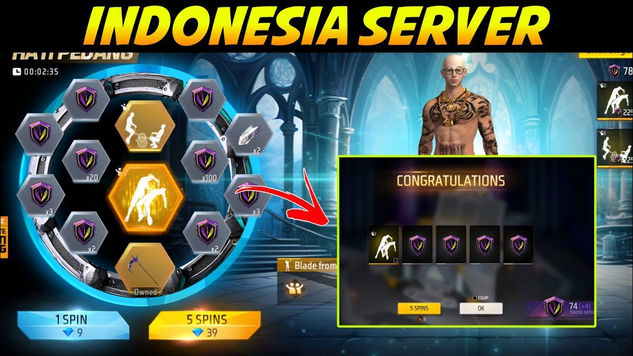 FREE FIRE INDONESIA SERVER NEW MYTHIC DUO EMOTE EVENT 💥 HATI PEDANG ...
