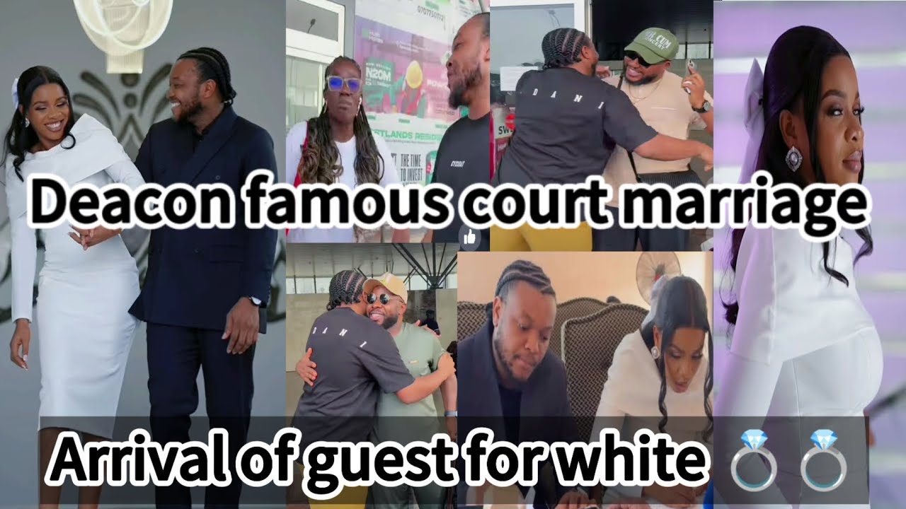 Deacon famous civil wedding and arrival of their guest for their white ...