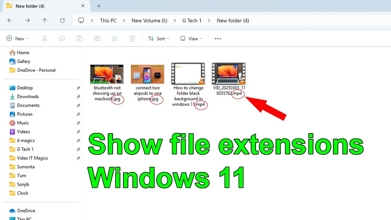 How to show file extensions in windows 11 - YouTube