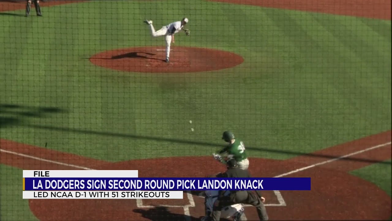 Bucs right-handed pitcher Landon Knack signs with the LA Dodgers - YouTube