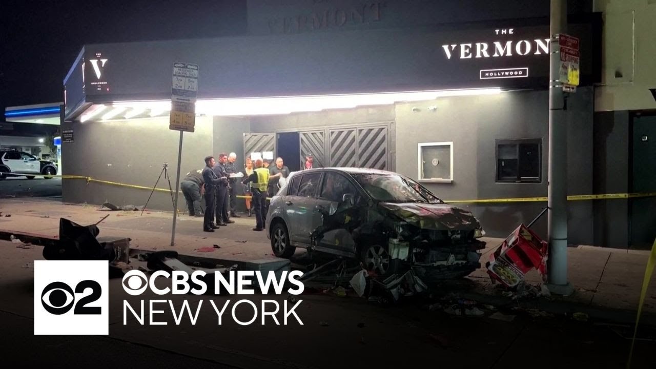30 injured after driver plows car into crowd outside LA nightclub - YouTube