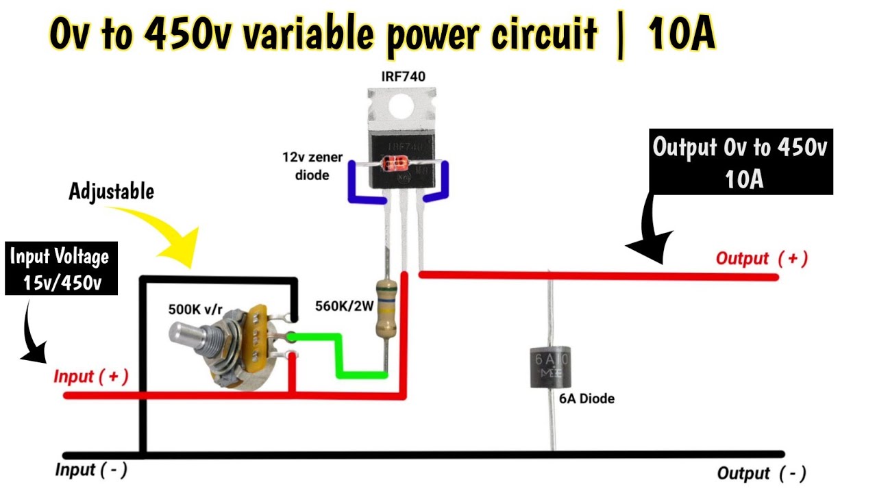 Single Mosfet 0V To 450V - 5A Variable Power Supply Circuit | utsource ...