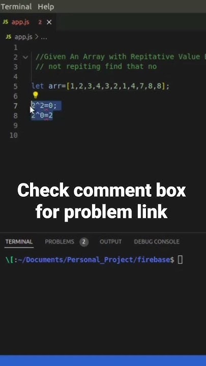 Find Unique Element In Array Shorts Coding Youtube