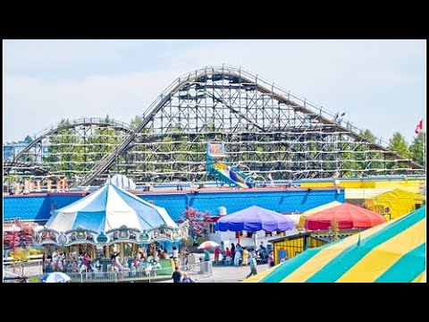 Wooden Roller Coaster Playland PNE - YouTube
