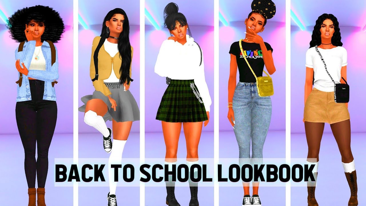 The Sims 4 ️ Back to School Lookbook ️Uniforms and Casual looks - YouTube
