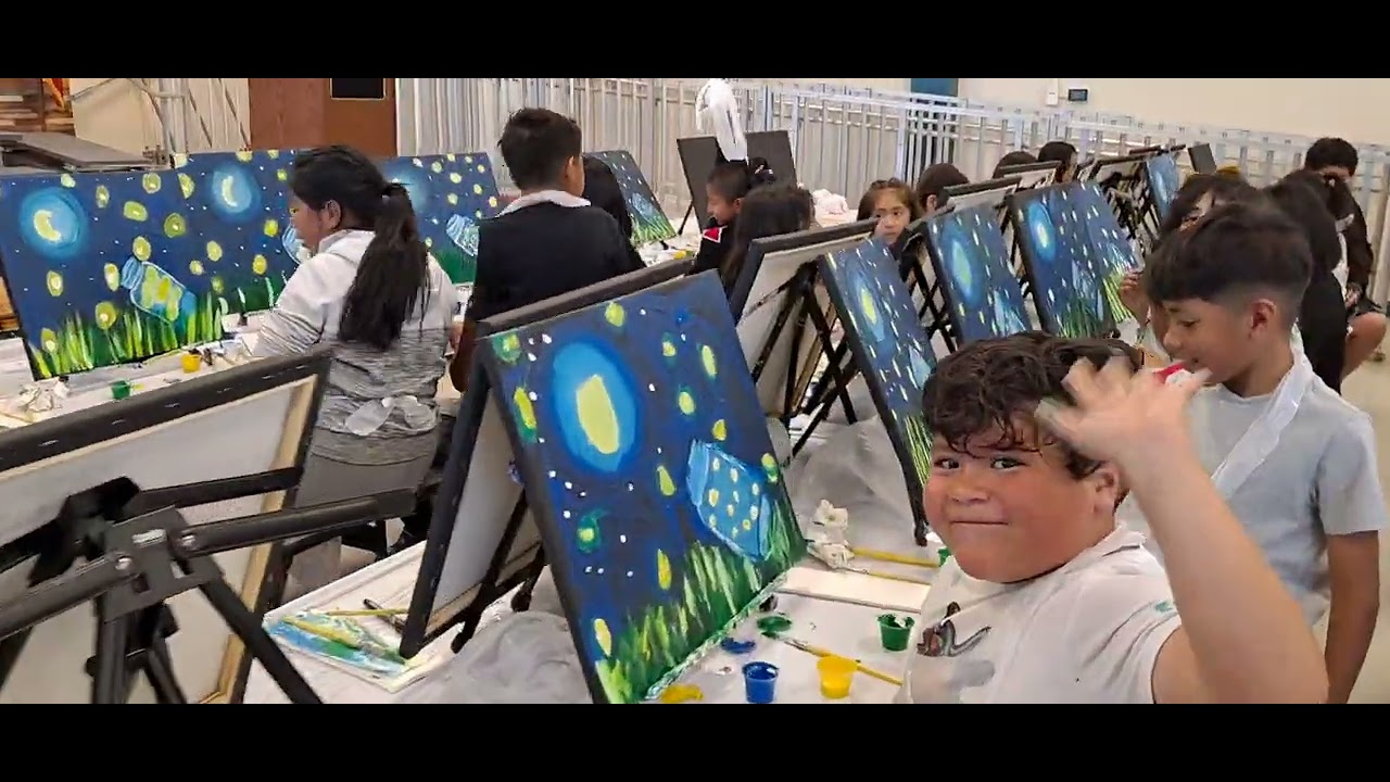 Eric White Elementary 3rd-4th grade painting the Fireflies - YouTube