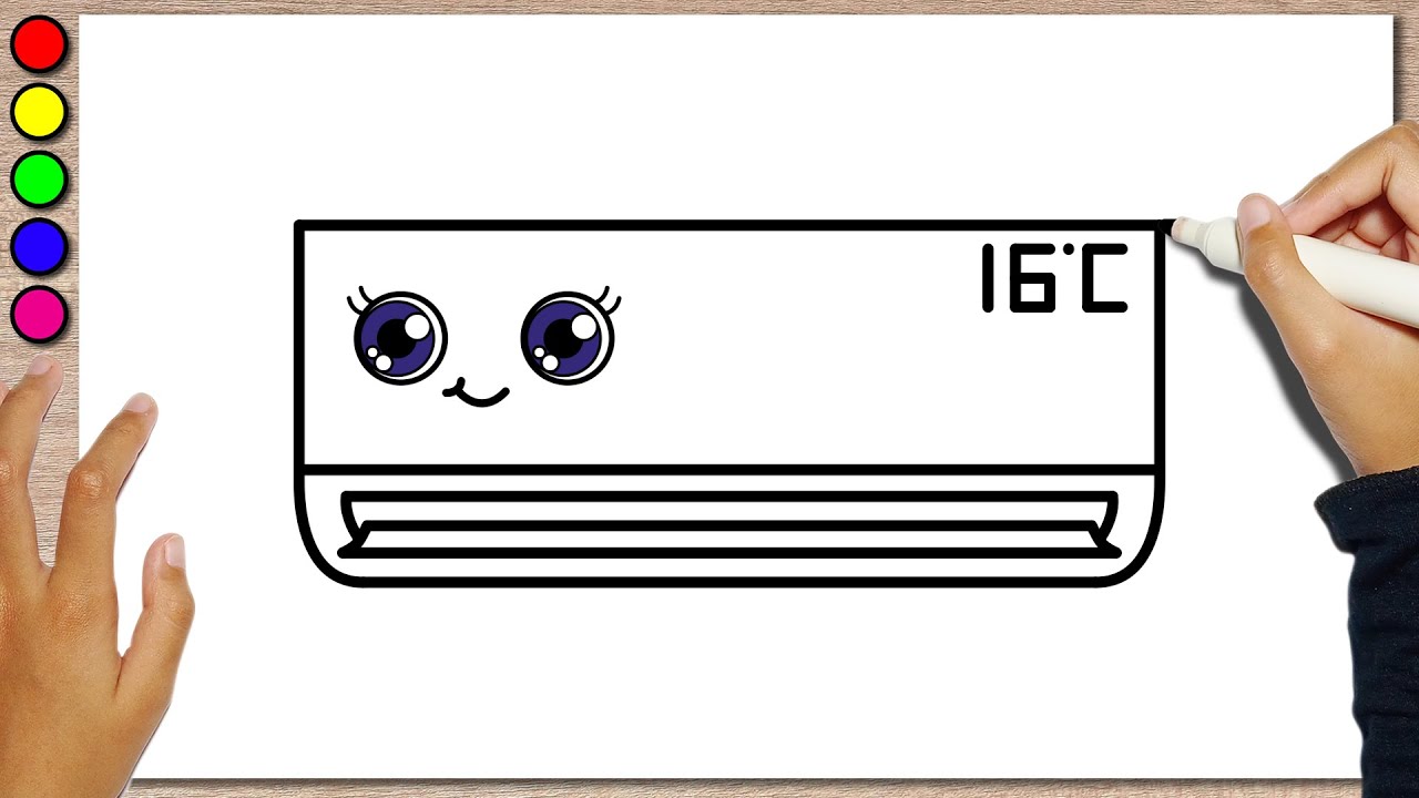 How to Draw Cute Air Conditioner ️ Drawing Cute Air Conditioner Simple ...