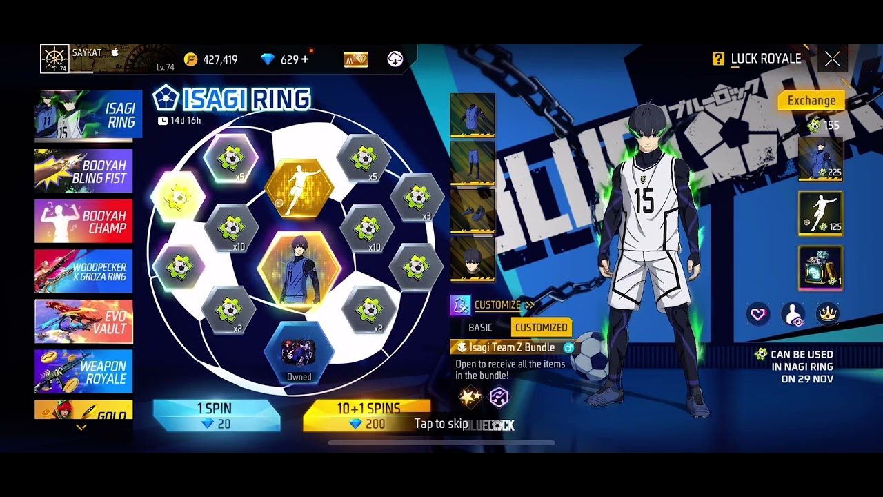 Free Fire isagi ring event #freefire #garenafreefire #viralvideo - YouTube