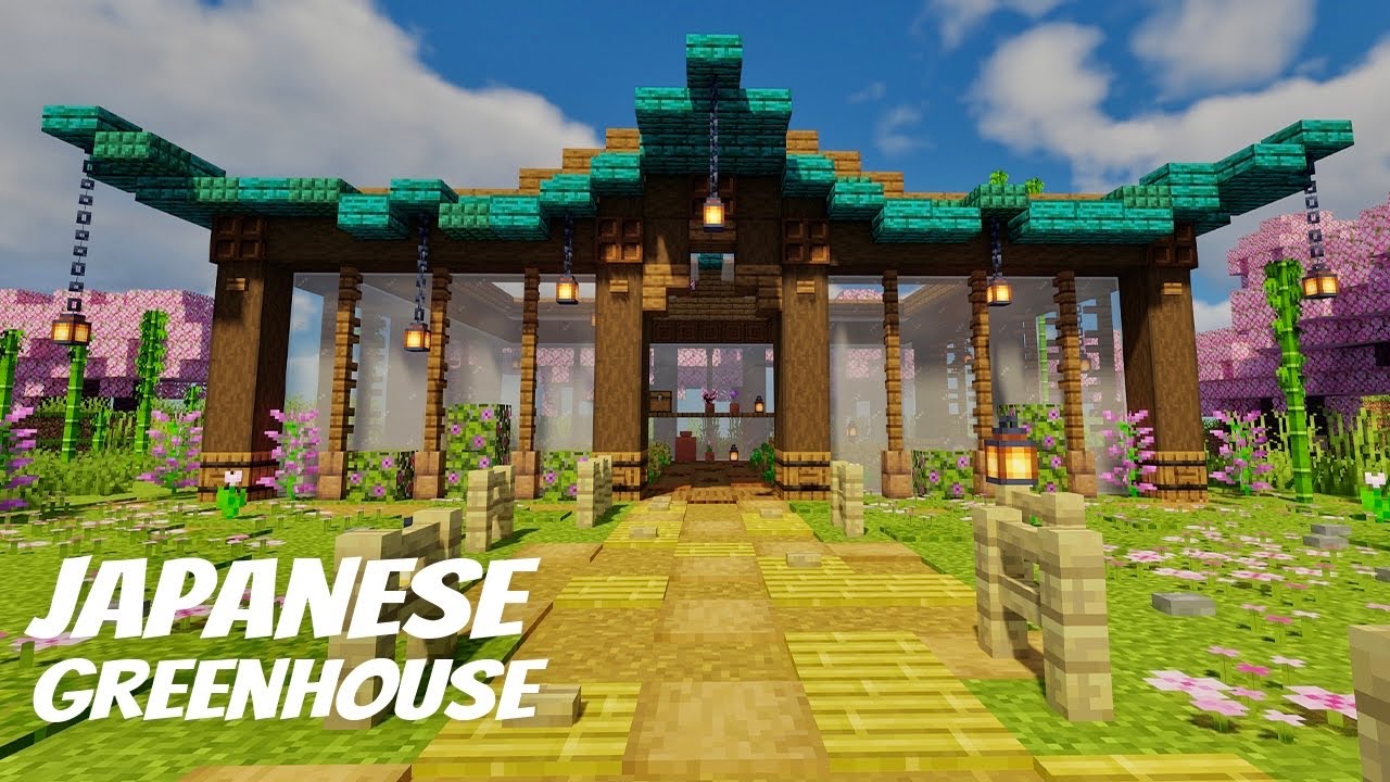 Minecraft: How to Build a Japanese Greenhouse - YouTube