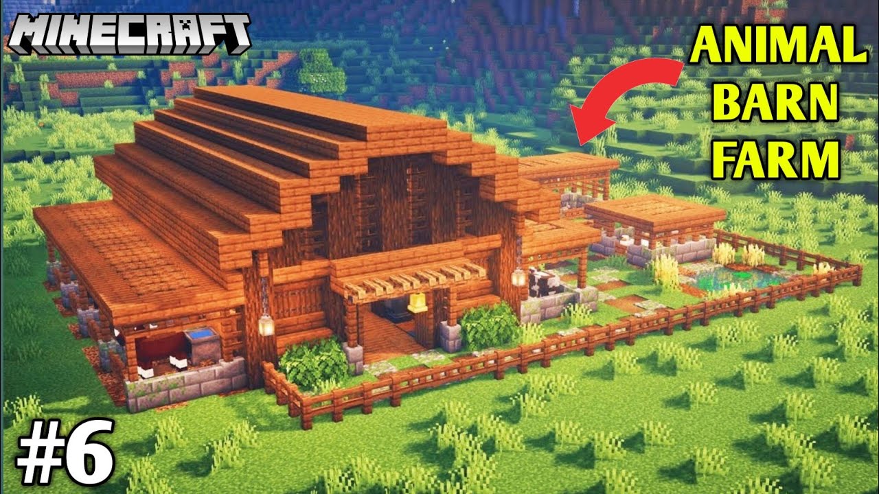 FINALLY MADE A BEAUTIFUL ANIMAL BARN FARM | MINECRAFT GAMEPLAY #6 - YouTube