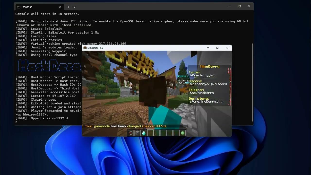 MINECRAFT FORCE OP HACK | MINEBERRY OP HACK | EZEXPLOIT BEST GIREF TOOL ...