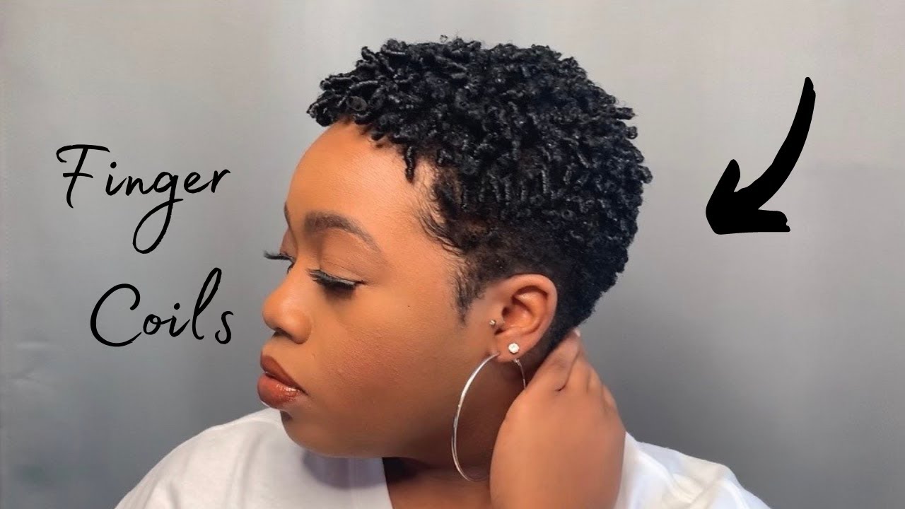 Shiny Defined Finger Coils On Short Tapered Natural Hair Youtube