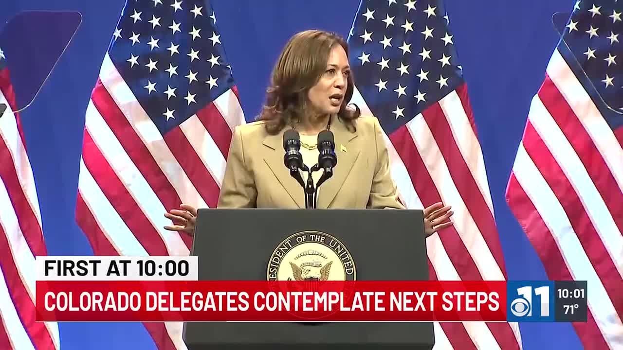 Colorado Democratic delegates rally behind Harris - YouTube