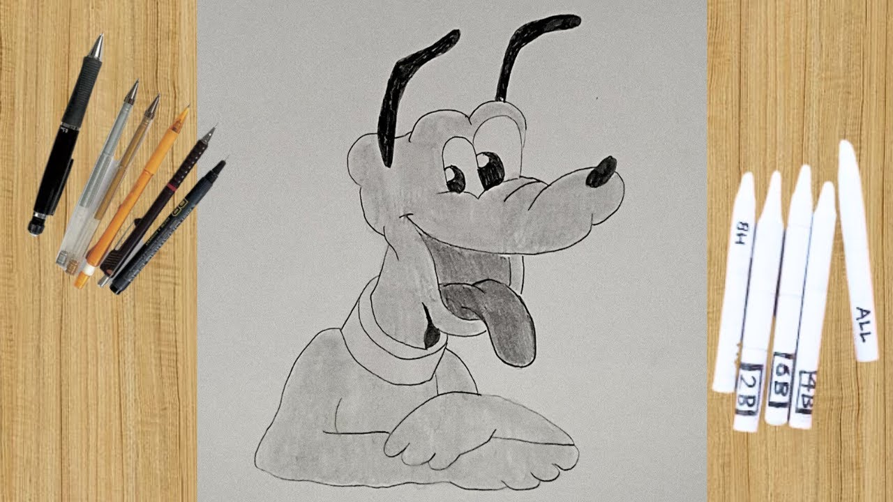 Pluto pencil sketch | Pluto pencil sketch for kids | how to draw ...