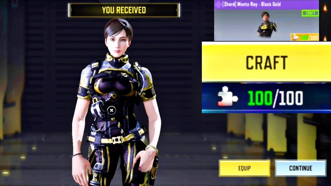 CRAFTING MANTA RAY BLACK GOLD CHARACTER 100/100 SHARDS COMPLETE GET ...