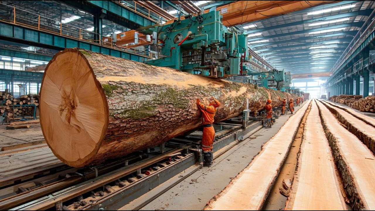 Giant Wood Processing Factory: The Full Journey from Tree Harvesting to ...