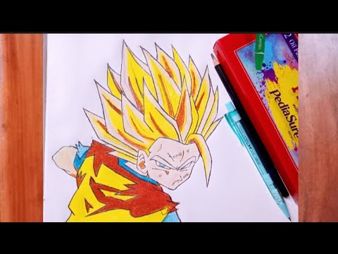 How to draw Gohan SSJ2 drawing easy step by step||vGohan SSJ2 drawing ...