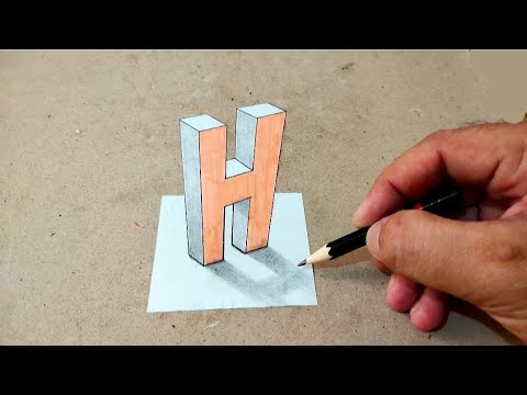 How to Draw 3D Letter H Step by Step | Easy Pencil Drawing | Drawing On ...