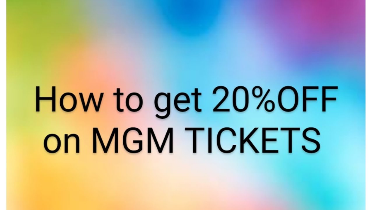 MGM DISCOUNT COUPON 20% - YouTube