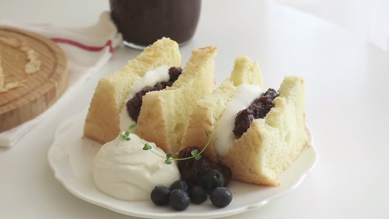 Chiffon Sandwich Cake 쉬폰 샌드 케이크 : 쉬폰산도 | SweetHailey - YouTube