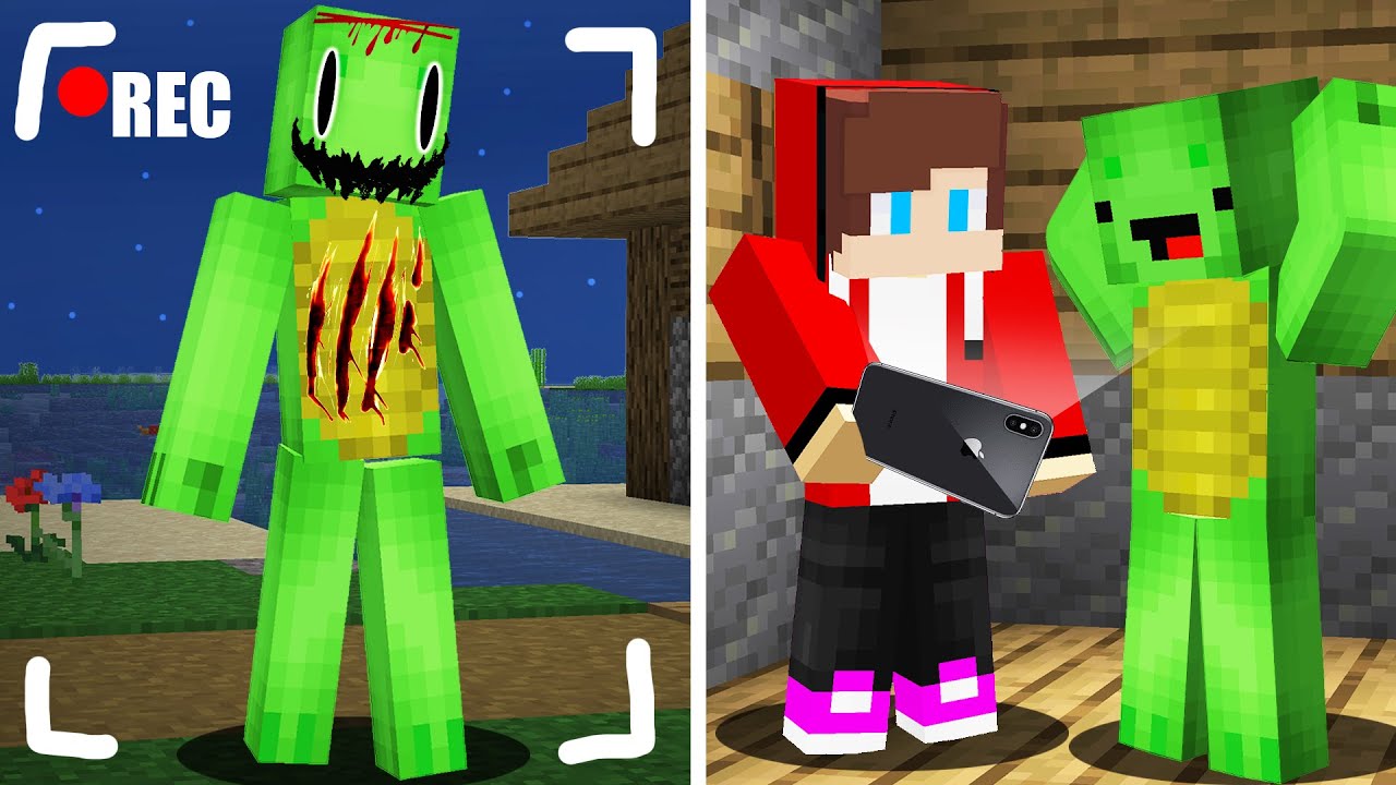JJ & Mikey Watch To Scary LONGMAN Mikey On Cameras?! - Minecraft ...