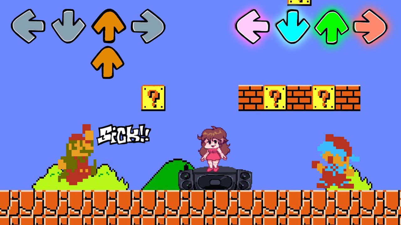 Friday Night Funkin' - Boyfriend Pixel VS Mario Pixel - FNF Mod - YouTube