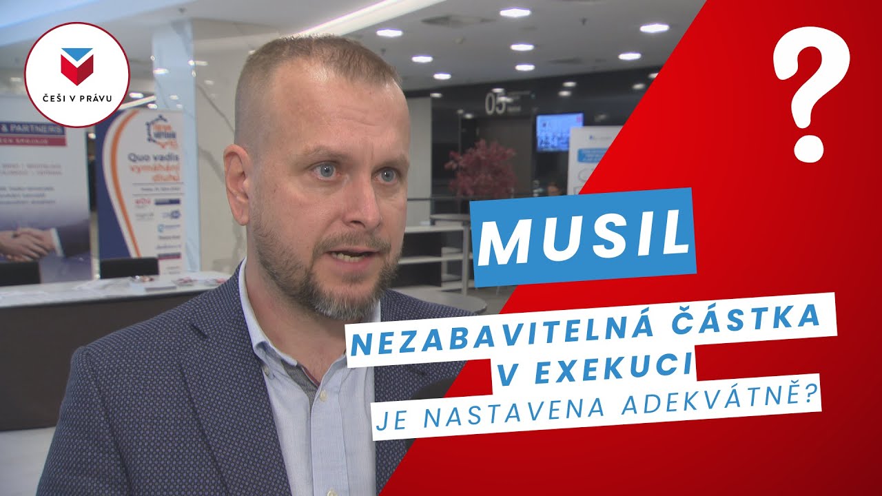 Martin Musil: Je výše nezabavitelné částky v exekuci nastavena ...