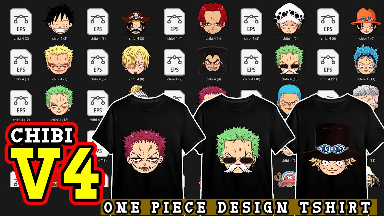 Free Download Bundle CHIBI One Piece V4 T-Shirt (PNG & EPS) - YouTube