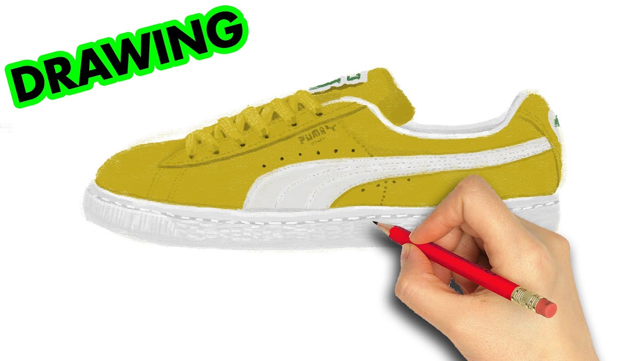 how to draw Puma Suede | Art Therapy - YouTube