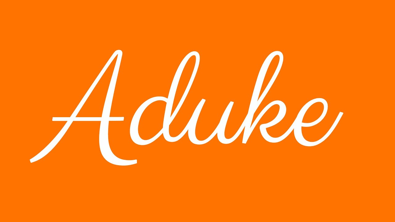Learn how to Sign the Name Aduke Stylishly in Cursive Writing - YouTube
